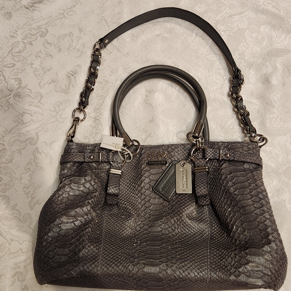 Coach | Bags | Coach New With Tags Gray Embossed Python Caryall ...